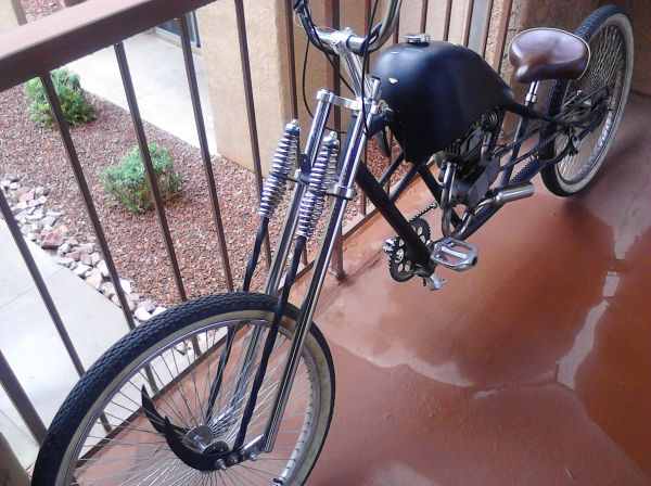 My 100% Custom Chopper bike. 66CC SKYHAWK. Hidden Nitrous system ...